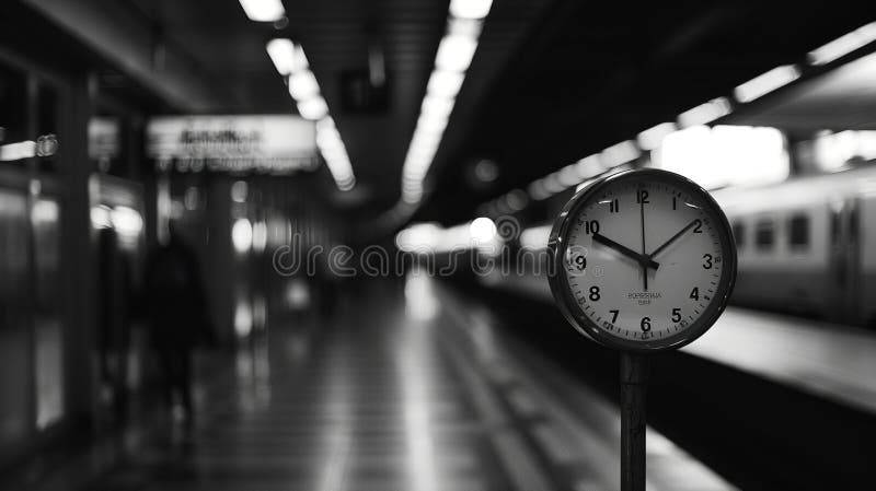 Timeless Moments at the Train Station Stock Illustration - Illustration ...