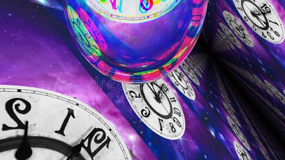 Time Travel Clock Face Abstract Background Stock Illustration ...