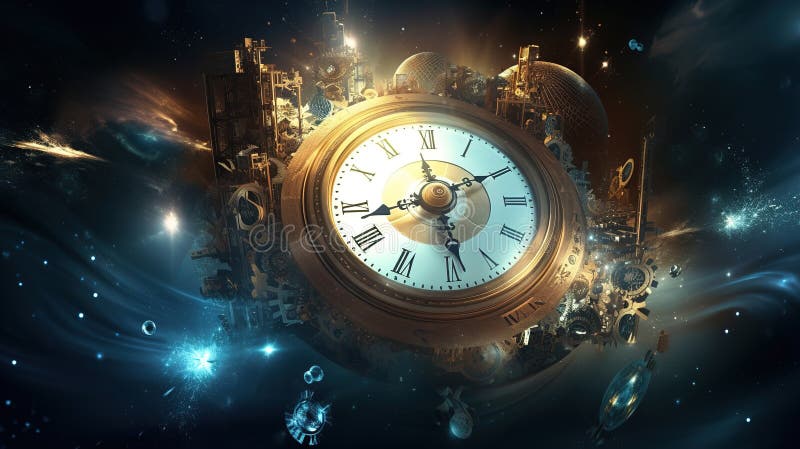 Time Travel Concept. Time Travel Clock Stock Illustration ...