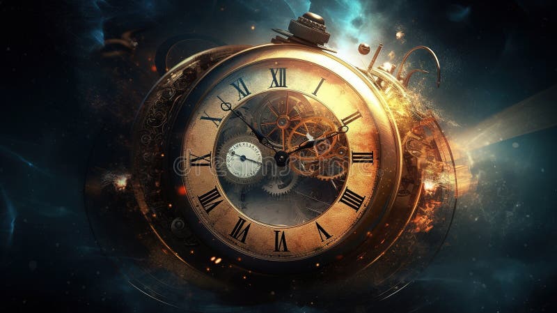 Time Travel Concept. Time Travel Clock Stock Illustration ...