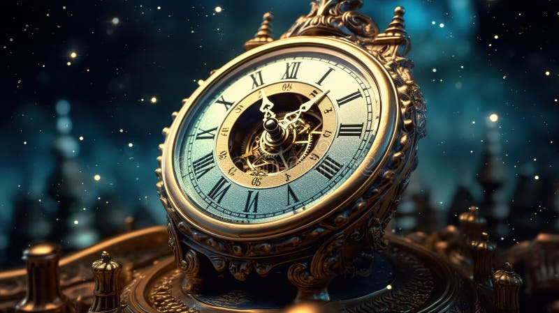 Time Travel Concept. Time Travel Clock. Stock Illustration ...