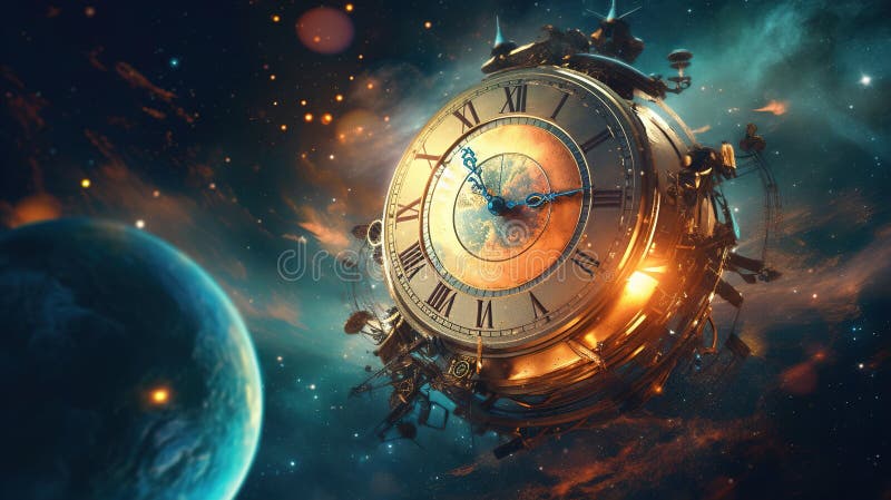 Time Travel Concept. Time Travel Clock. Stock Illustration ...