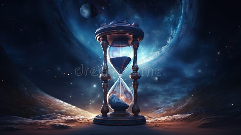 Time Travel Concept. Time Travel Clock in Cosmos Space Stock ...