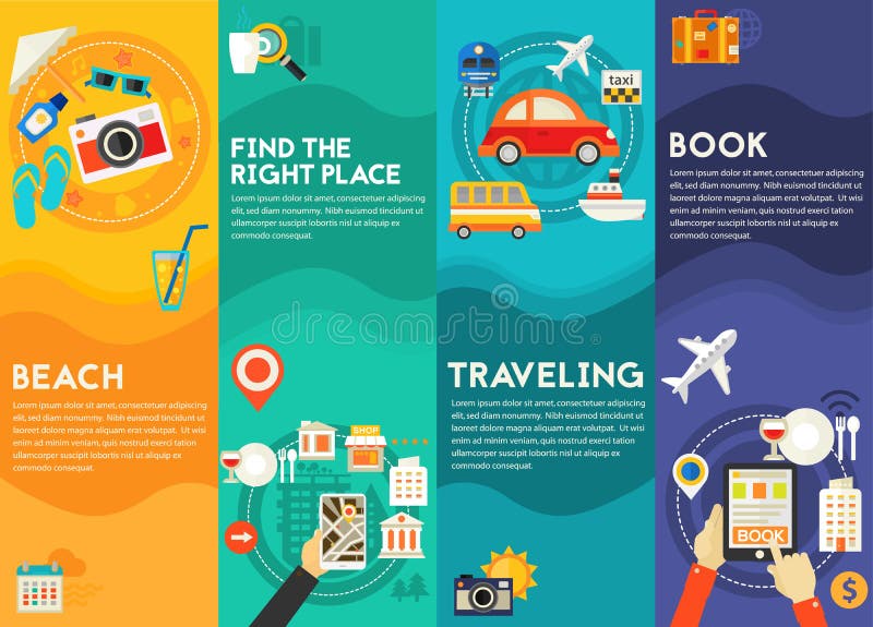 Time for Travel Concept Illustrations Stock Vector - Illustration of ...