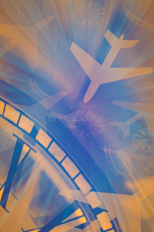 Time Travel or Time Flies Background Stock Image - Image of airplane ...