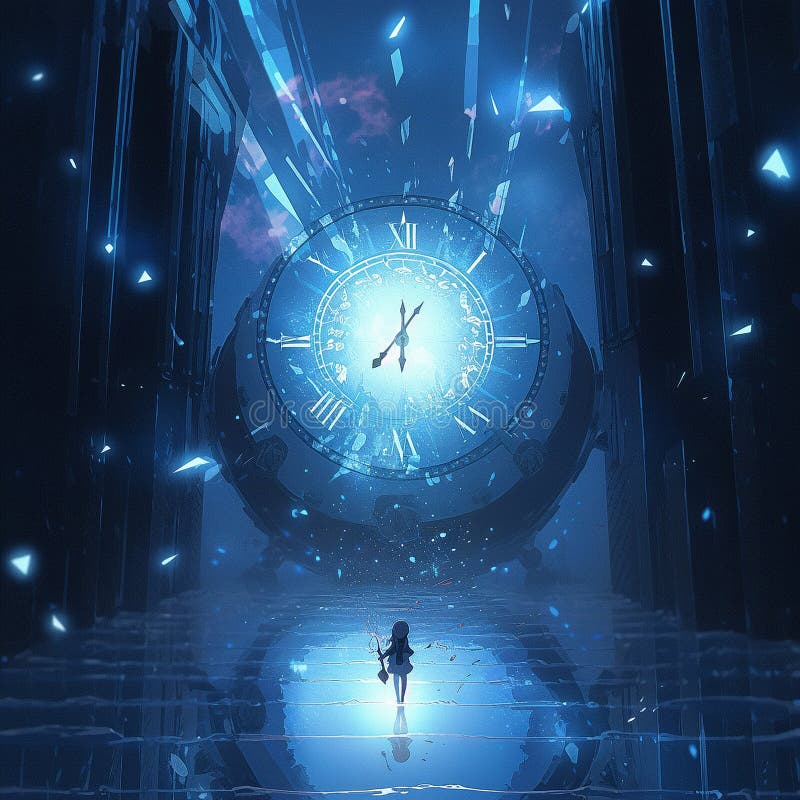 Time Travel. Jump into the Time Portal in Hours Stock Illustration ...