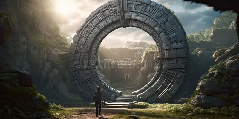 Time travel portal. stock illustration. Illustration of satellite ...