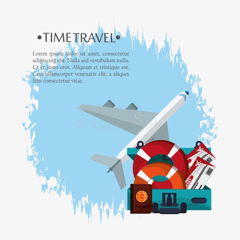 Time Travel Poster Promotion Vacation Stock Illustration - Illustration ...