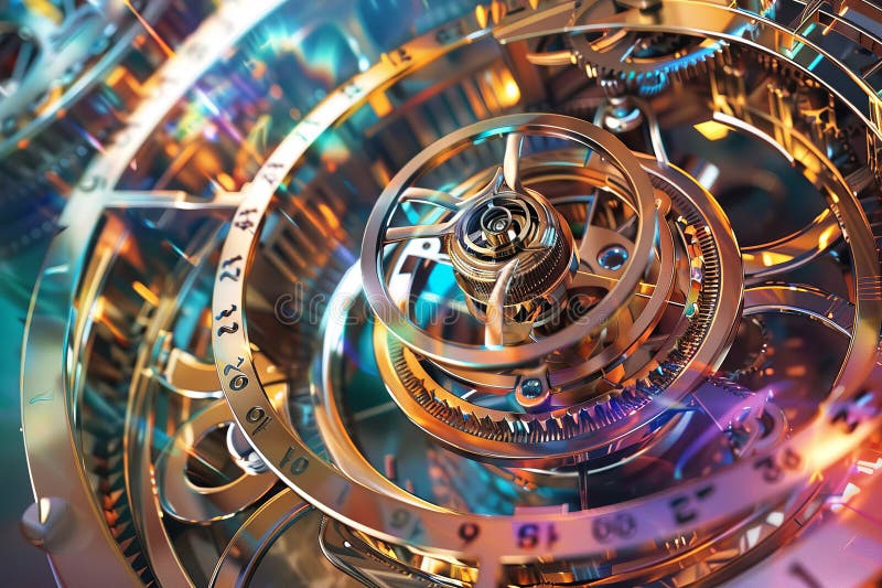 Time Travel Technology Background with Clock Concept and Time Machine ...