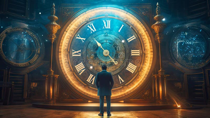 A Time Traveler Standing in Front of a Time Portal. Generative AI Stock ...