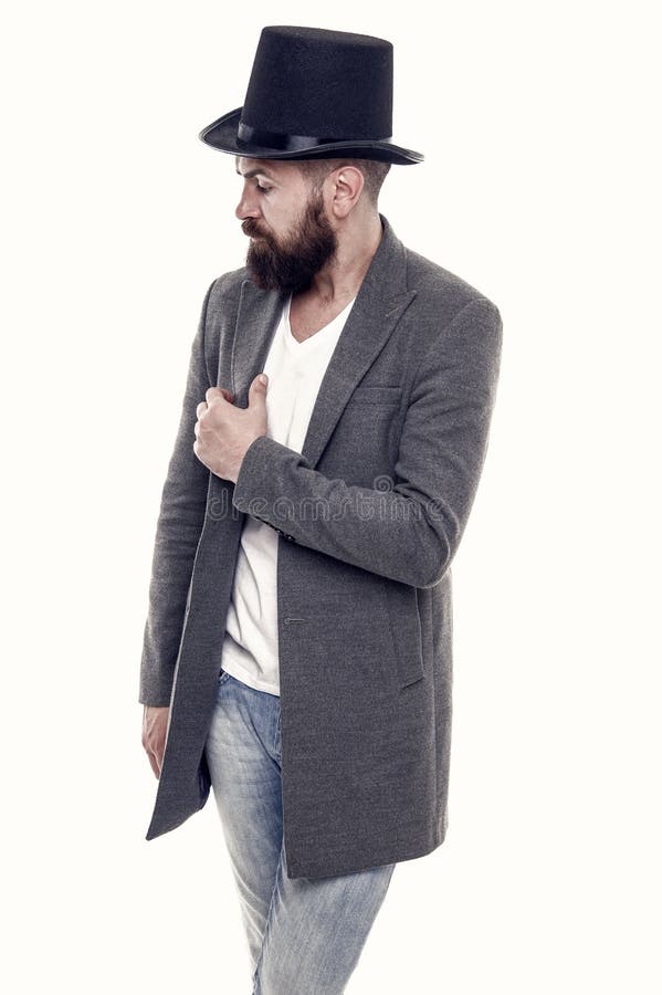 Time Traveller. Street Performance. Man Bearded Guy Magician. Magic ...