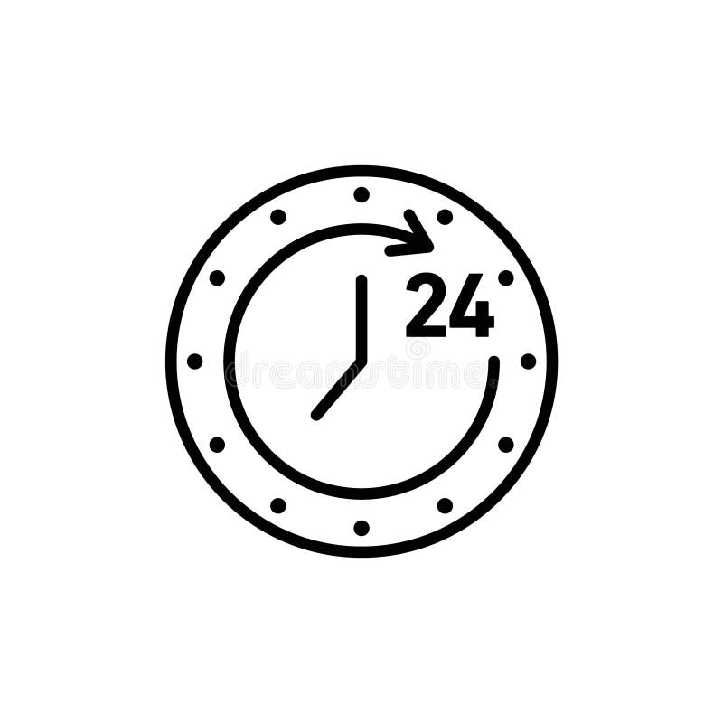 Time Twenty Four Icon for 24-Hour Clock Apps Stock Vector ...