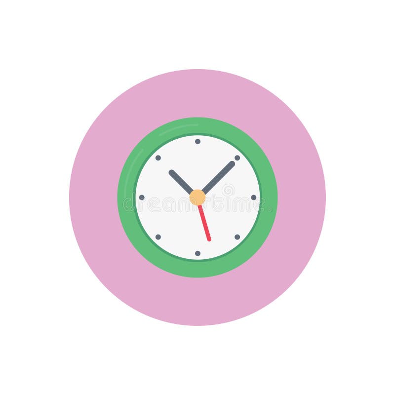 Time Vector Flat Colour Icon Stock Vector - Illustration of black, time ...