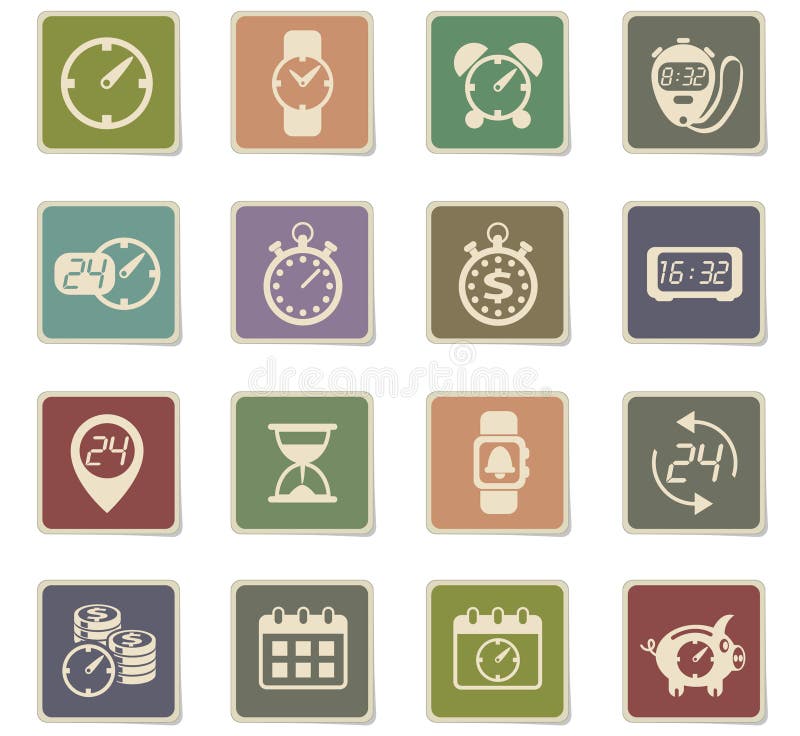 Time icon set stock vector. Illustration of pointer - 121860633