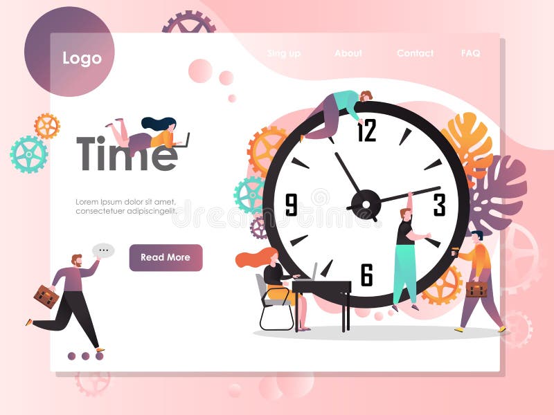Time Vector Website Landing Page Design Template Stock Vector ...