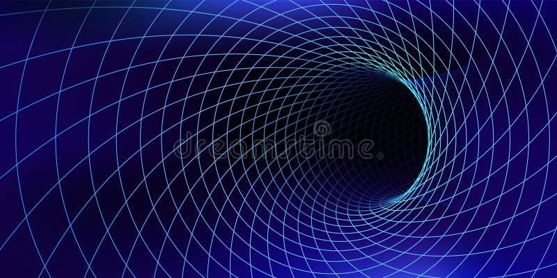 Time Vortex Tunnel with Geometric Glow Grid Lines Stock Vector ...