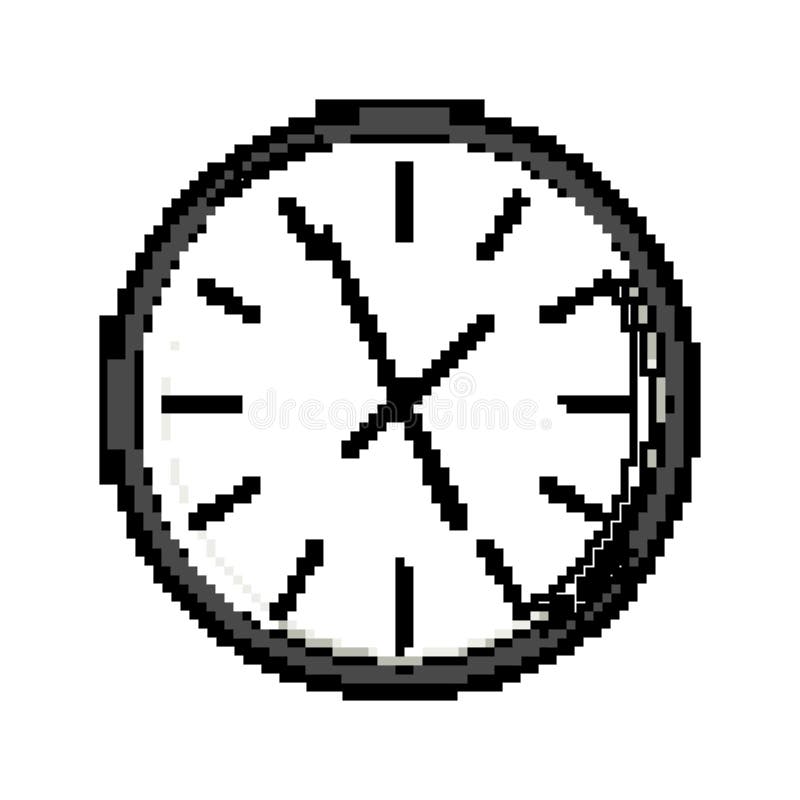Time Wall Clock Game Pixel Art Vector Illustration Stock Vector ...