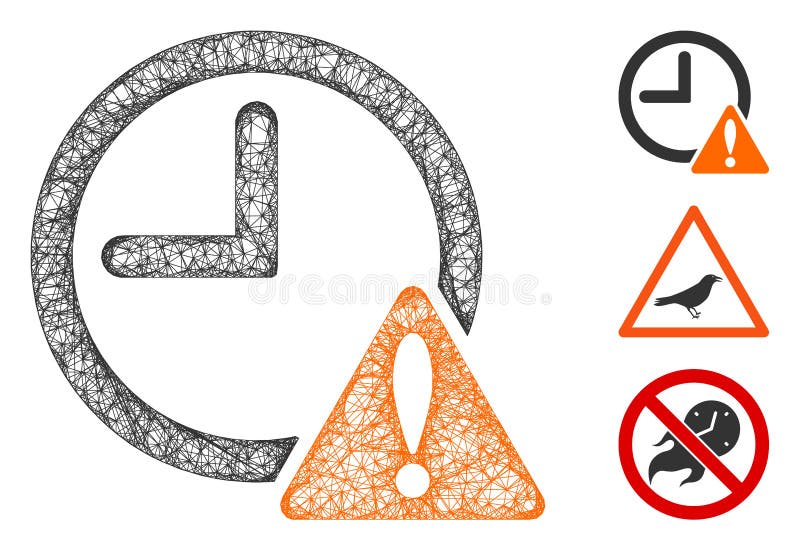 Time Warning Polygonal Web Vector Mesh Illustration Stock Illustration ...