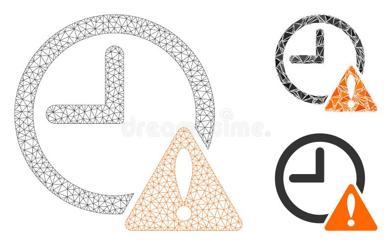Time Warning Vector Mesh 2D Model and Triangle Mosaic Icon Stock Vector ...