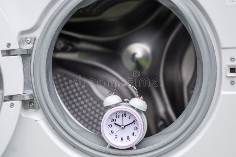 Time and Washing Machine. Waiting, Washing Duration Concept Stock Image ...