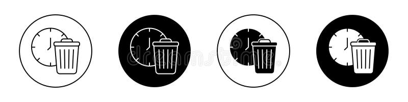 Time Waste Icon Isolated on White Background Stock Vector ...