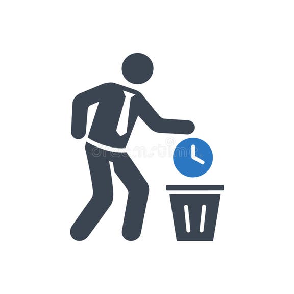 Time Waste Icon stock vector. Illustration of loss, symbol - 361528948