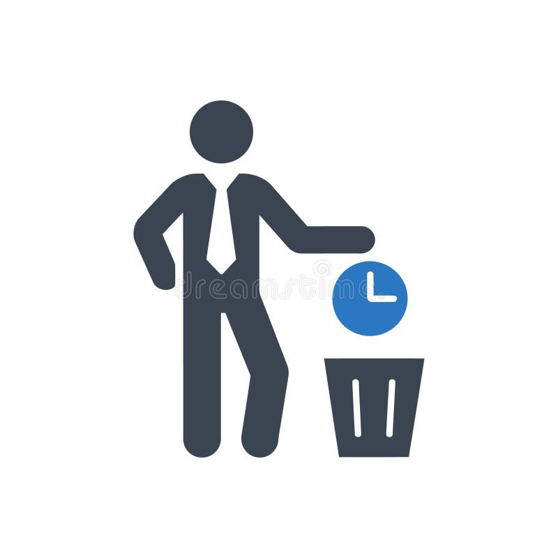 Time Wasting Icon stock vector. Illustration of trash - 361528867