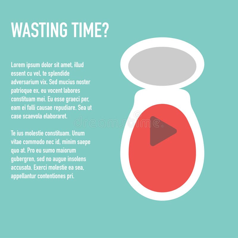 Time Wasting To Toilet Concept Banner Vector Stock Vector ...