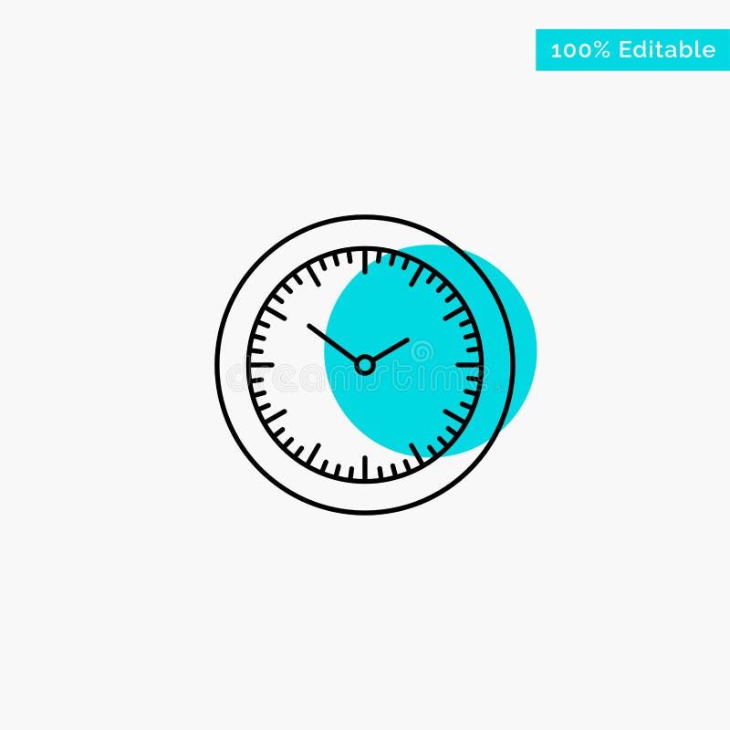 Time, Watch, Minutes, Timer Turquoise Highlight Circle Point Vector ...