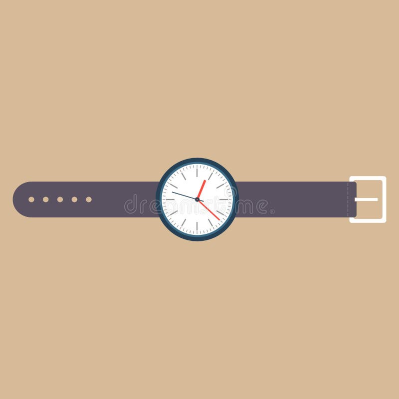 Time Watch Vector Illustration, Flat Design Stock Vector - Illustration ...