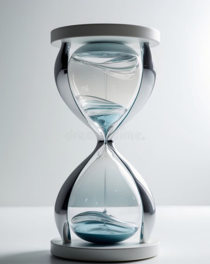 Time and Waves in an Hourglass Concept Artwork. Stock Image - Image of ...