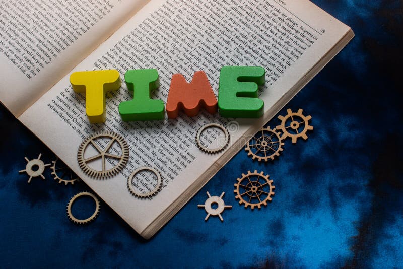 Time Wording with Gears on Book Page As Time Concept Editorial ...