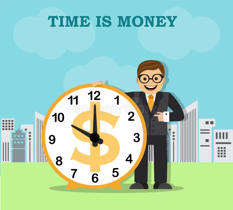 Time and Work in the Big City Stock Vector - Illustration of characters ...