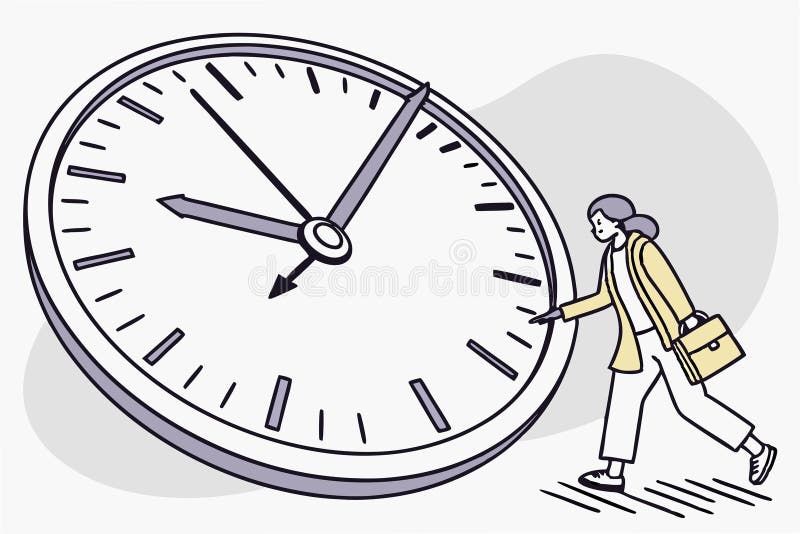 Time for Work, Time for Play. Running Clock Stock Illustration ...