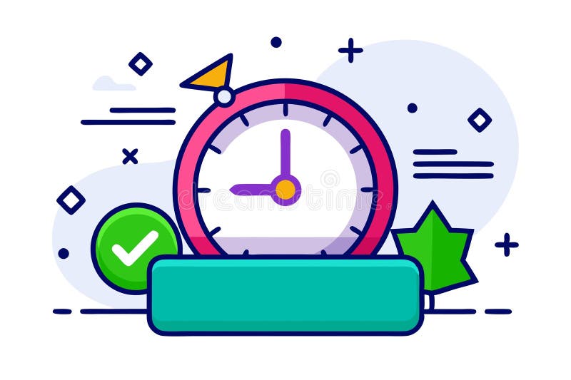 Time for Work, Time for Play. Running Clock Stock Illustration ...