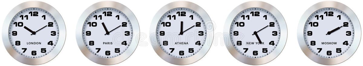 Time Zone Clocks Showing Different Time Stock Photos - Free & Royalty ...