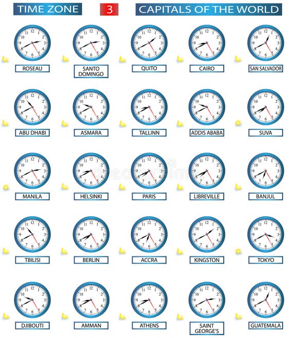 Time Zones Around World Stock Illustrations – 94 Time Zones Around ...