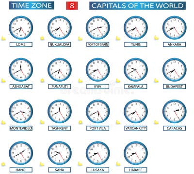 Time Zone - 8 stock vector. Illustration of global, america - 13646811