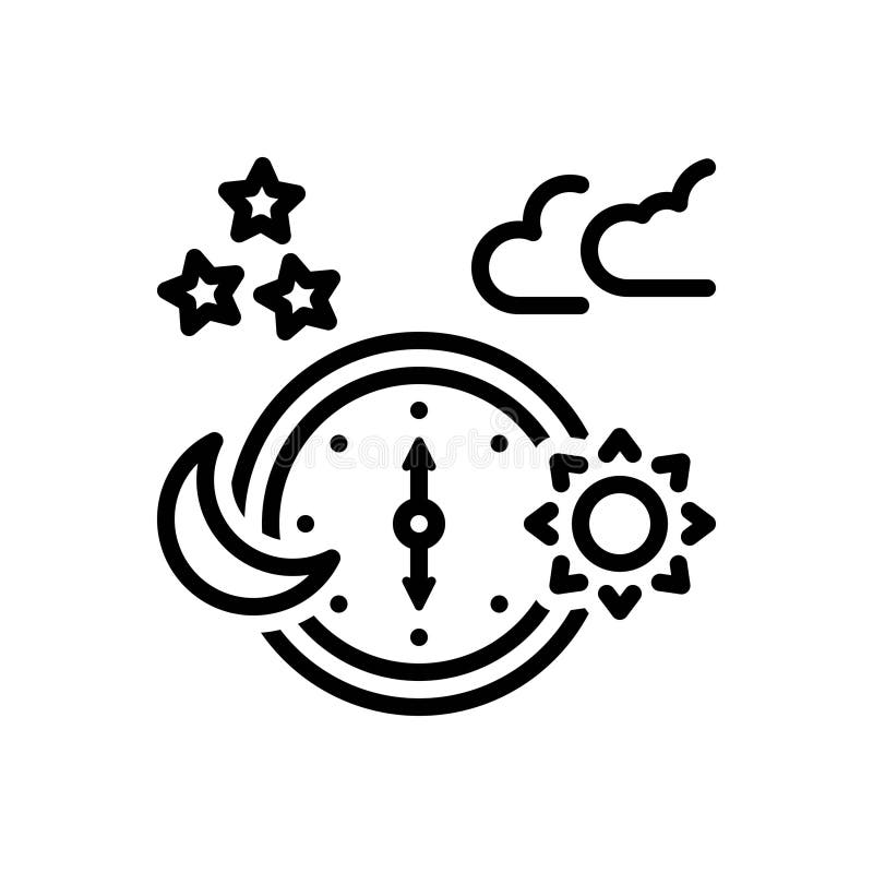 Black Line Icon for Time Zone, Clock and Environment Stock Vector ...