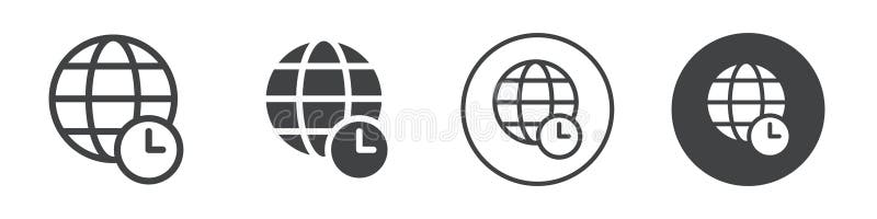 Time Zone Icon Vector Logo Outline Stock Vector - Illustration of ...
