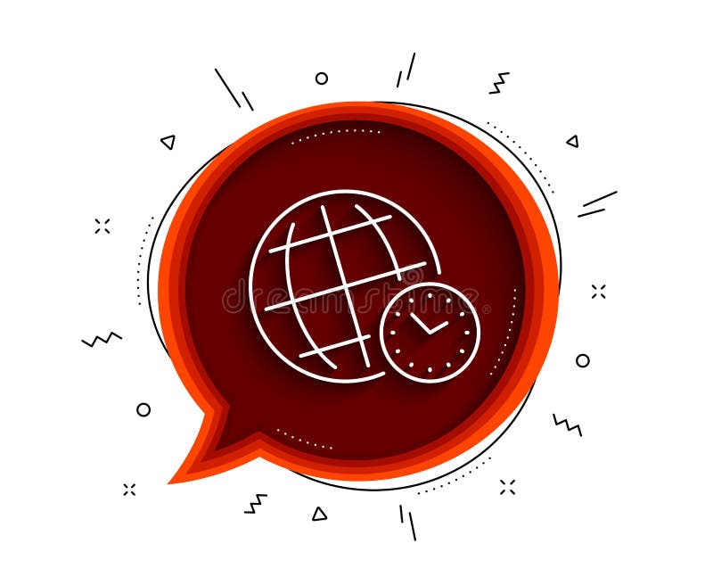 Time Zone Line Icon. World Clock Sign. Watch. Vector Stock Vector ...