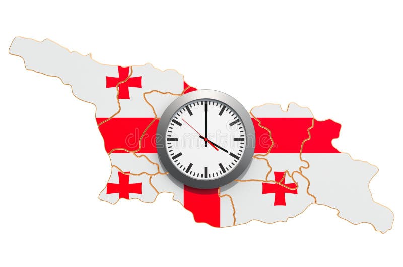 Time Zones in Georgia Concept. 3D Rendering Stock Illustration ...