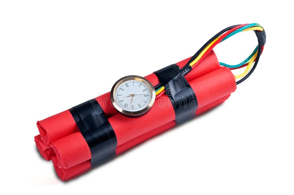 Timebomb made of dynamite stock photo. Image of fuse - 27808370