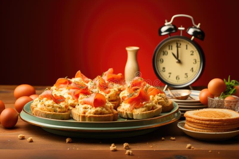 Timed Nutrition Concept: Clock and a Plate of Food, Promoting the Idea ...
