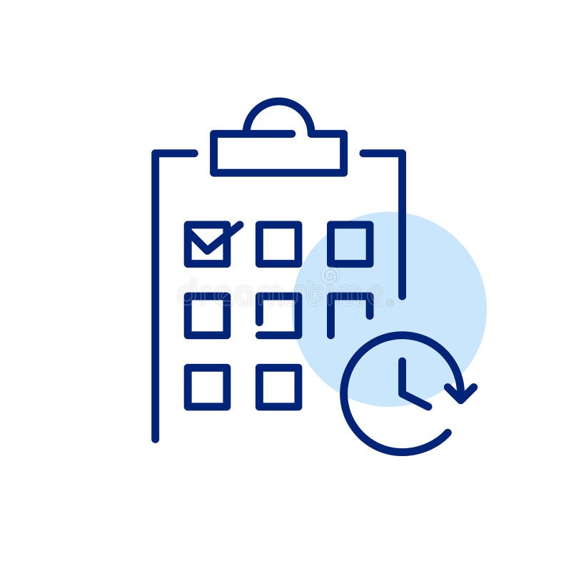 Timed Task List. Clipboard, Deadline Planner and Clock. Pixel Perfect ...