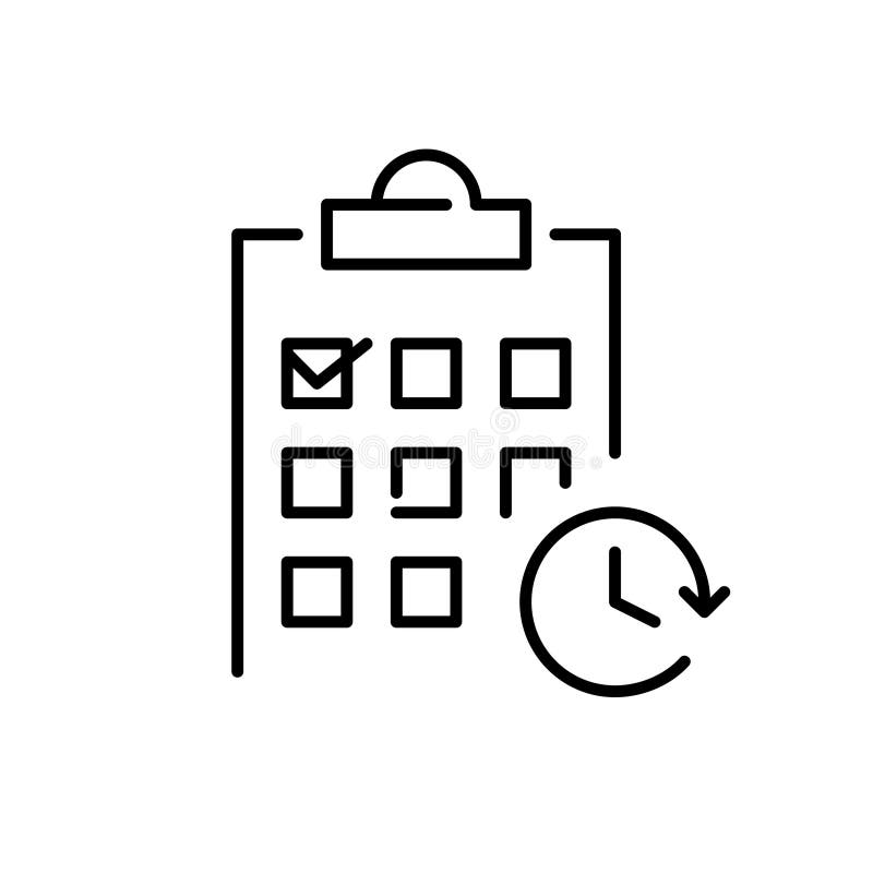 Timed Task List. Clipboard, Deadline Planner and Clock. Pixel Perfect ...