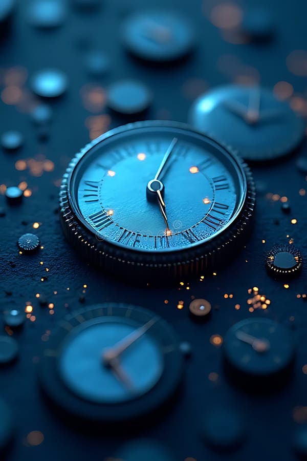 Timekeeping Evolution Antique Clocks Display Studio Close-up Luxurious ...