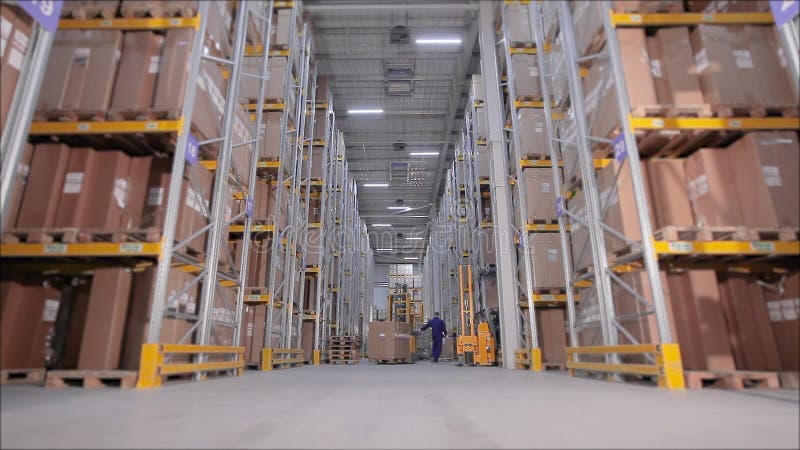 Workflow in Warehouse Timelapse, Large Machine in Warehouse, Modern ...