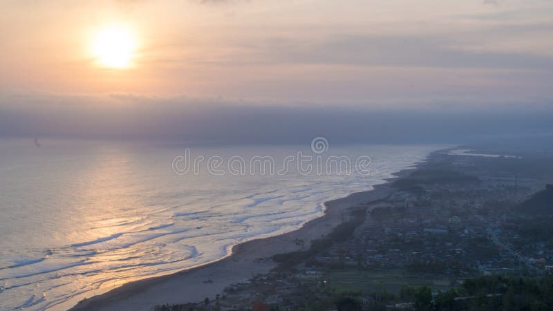 Beautiful Sunset from Hill, with Beach View Stock Photo - Image of ...