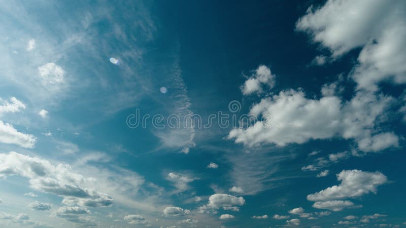 Blue Sky with Beautiful on Different Layers Clouds. Beautiful Sunny ...